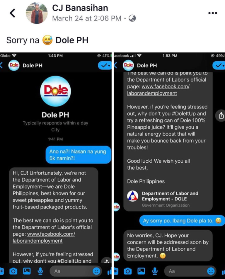 Filipino Receives P5,000 Worth Of Dole Products After Mistaking Dole PH ...