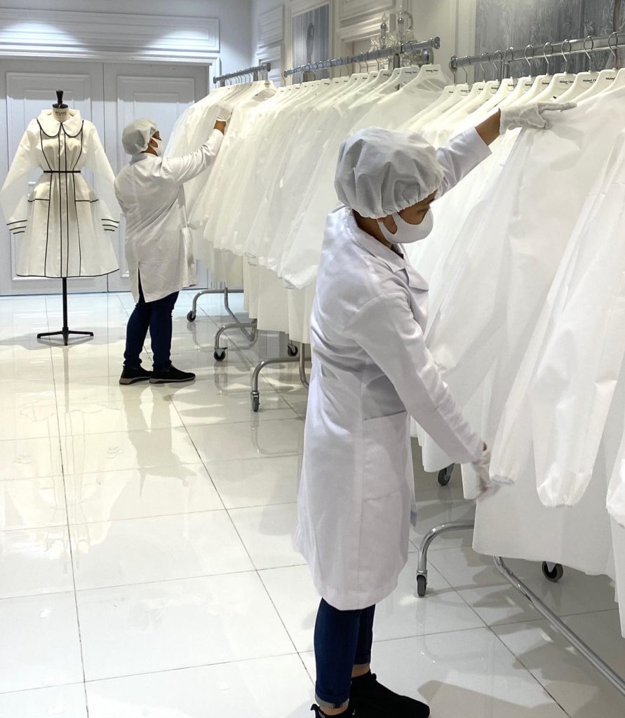 Filipino Designer Michael Cinco Designs Couture Protective Lab Gowns