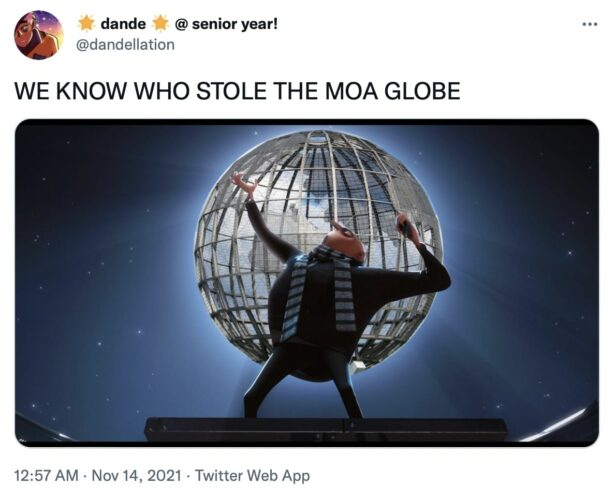 "Stolen" MOA Globe Is Actually A Promotion For A New Netflix Film