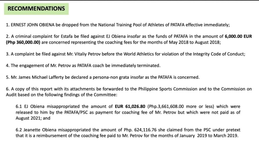 PATAFA To Drop Olympian EJ Obiena From The National Team