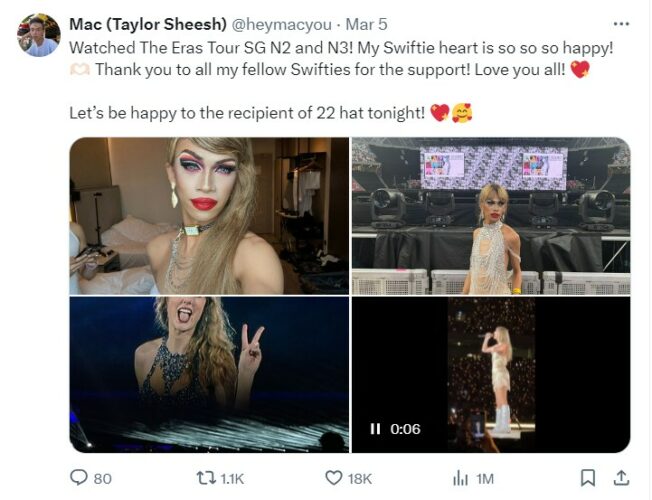 Netizens React To Taylor Sheesh Not Getting '22' Hat At Eras Tour